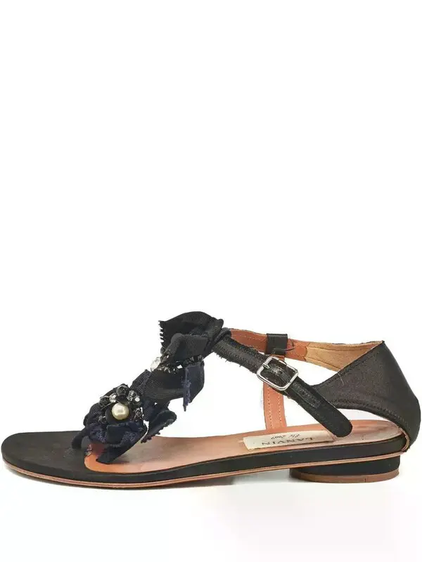 LANVIN Ribbon-embellished Sandals - Black