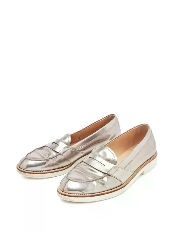 TOD'S Metallic Penny Loafers