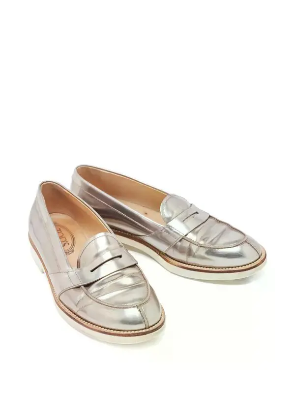 TOD'S Metallic Penny Loafers