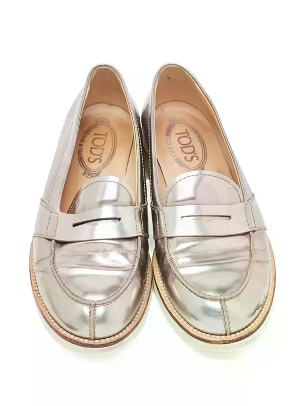TOD'S Metallic Penny Loafers