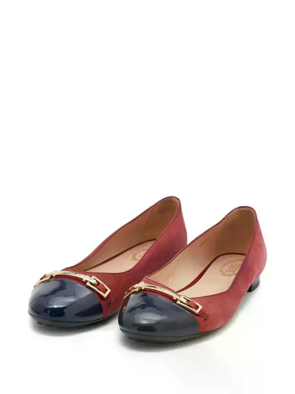 TOD'S Two-tone Ballet Flats With Decorative Buckle