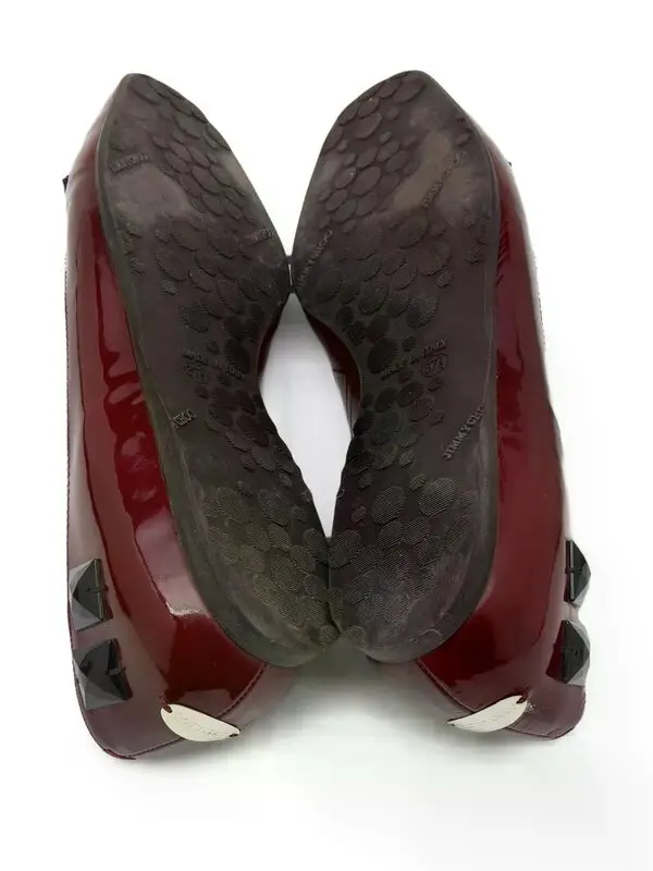 JIMMY CHOO Stud-embellished Almond Toe Ballet Flats