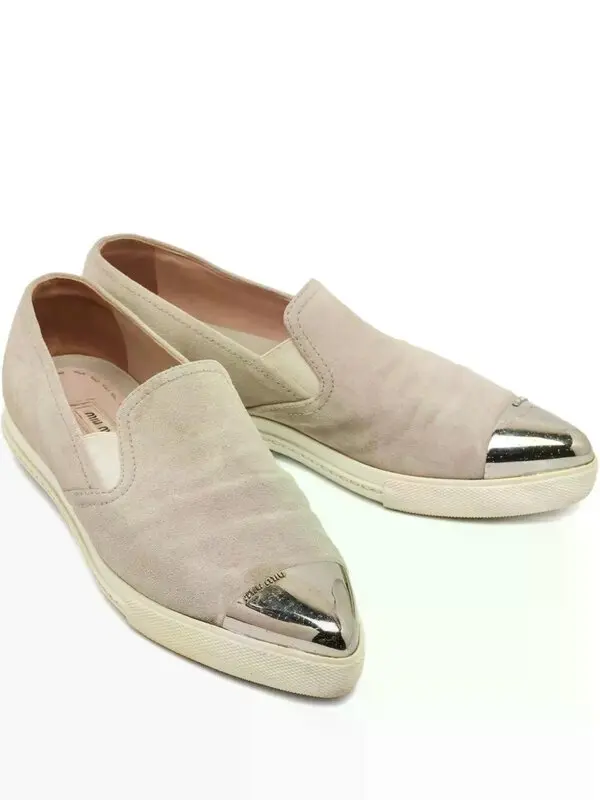 Miu Miu Suede Slip-on Sneakers - Grey
