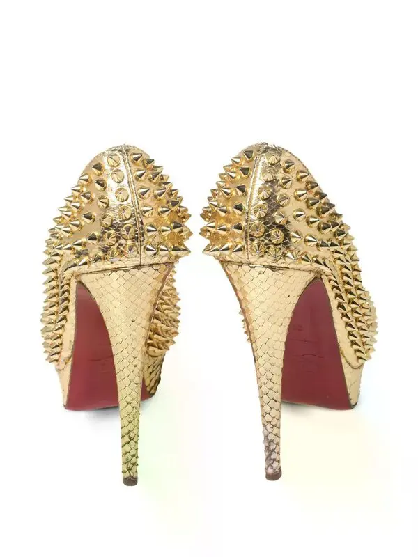 CHRISTIAN LOUBOUTIN Studded Python-embossed Platform Pumps