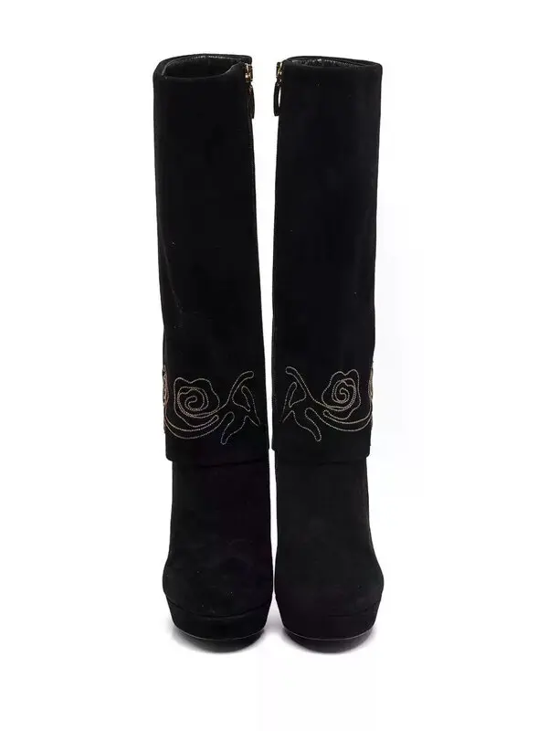 LORIBLU 100mm Rose-embroidered Boots