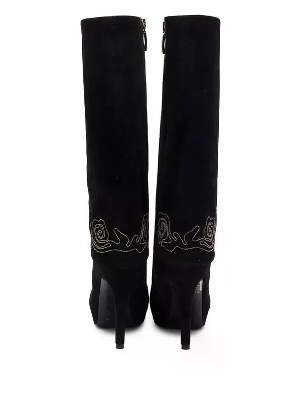 LORIBLU 100mm Rose-embroidered Boots