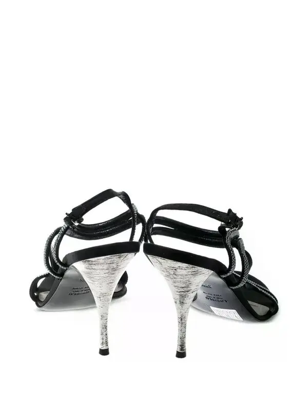 LORIBLU Satin Crystal Embellished Sandals