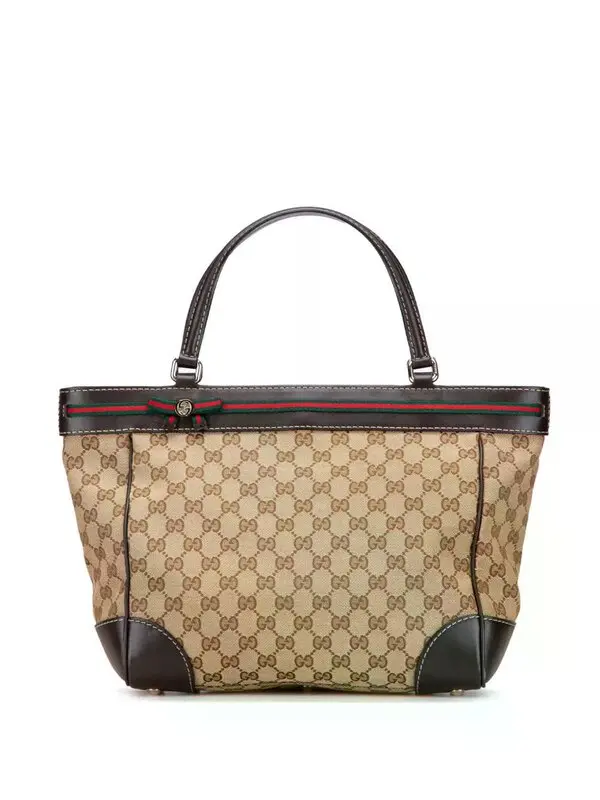Gucci Gg Canvas Web Mayfair Tote Bag