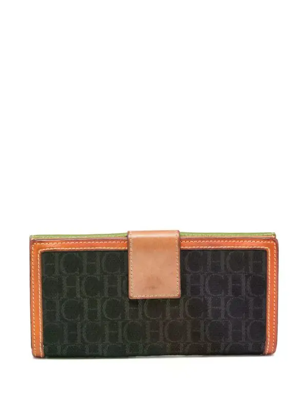 Carolina Herrera Pre-owned Monogram-jacquard Wallet - Black