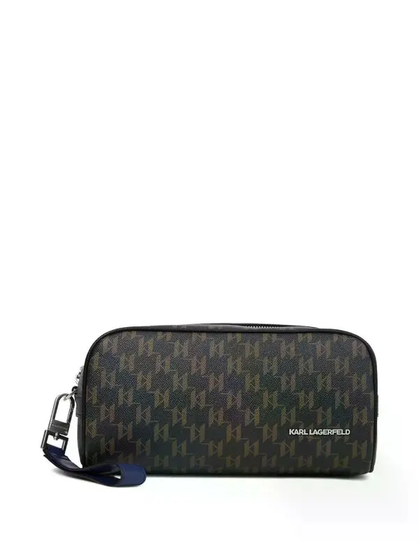 Karl Lagerfeld Monogram Wash Bag - Brown