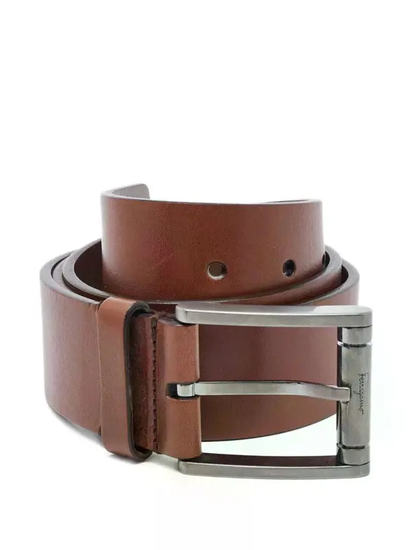 FERRAGAMO Leather Pin-buckle Belt - Brown