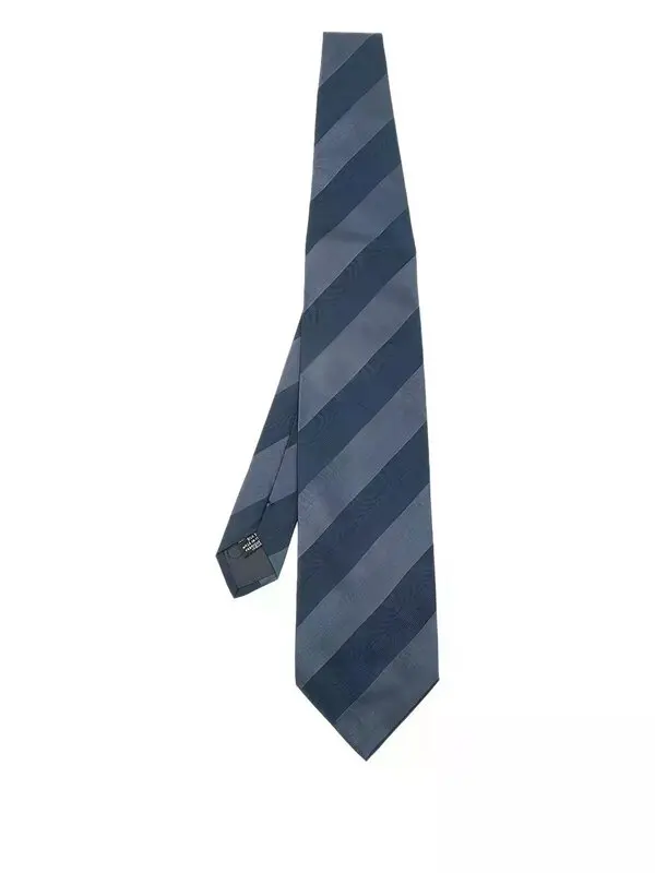 Emporio Armani Striped Silk Tie - Blue
