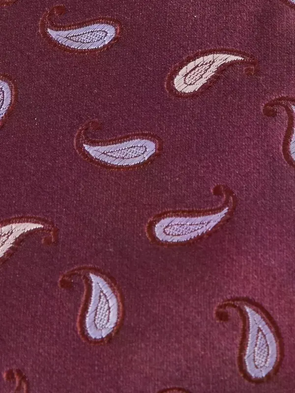 Brioni Paisley-embroidered Neck Tie - Red