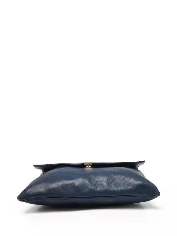 Carolina Herrera Foldover Leather Shoulder Bag