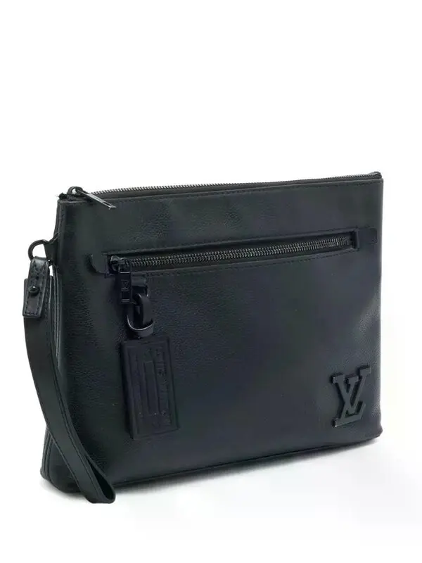 LOUIS VUITTON Takeoff Leather Zip Pouch