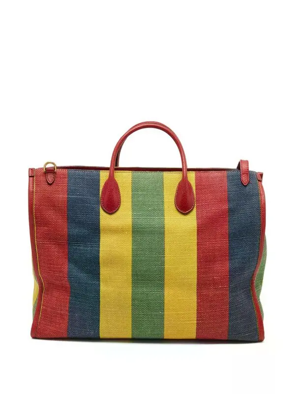 Gucci Striped Canvas Tote Bag