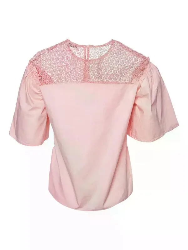 Sandro Ruffled Lace-yoke Blouse