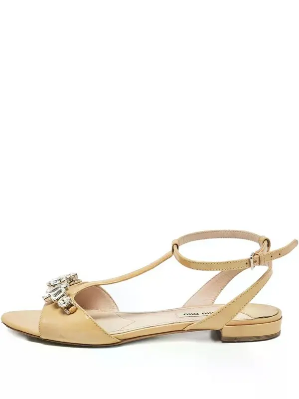 Miu Miu Crystal-embellished Flat Sandals