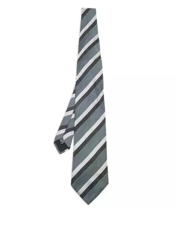 BOSS Striped Silk Neck Tie - Grey