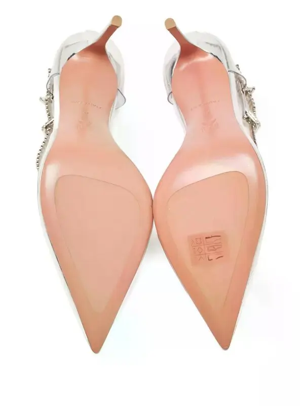 Amina Muaddi 100mm Crystal-embellished Pumps - Neutrals