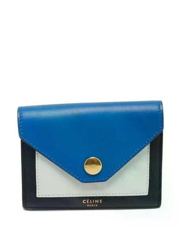 Celine Tricolor Leather Wallet - Black