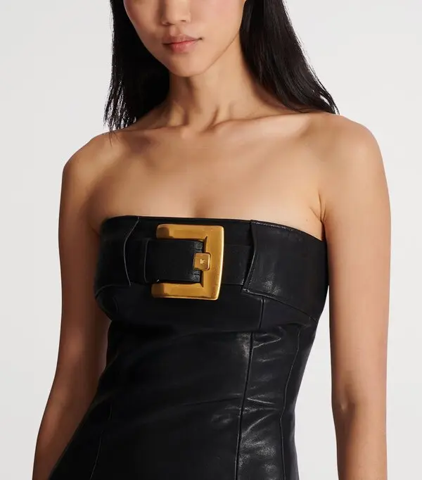 Balmain Lambskin Belt-detail Mini Dress