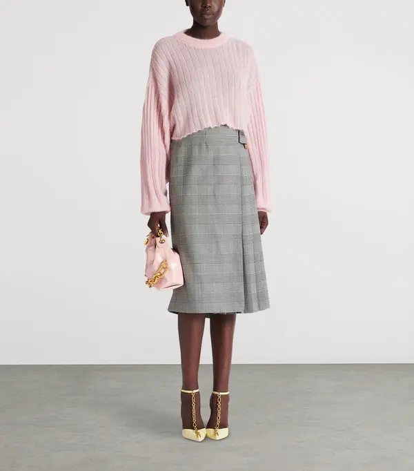 Balmain Mohair-silk Cropped Sweater