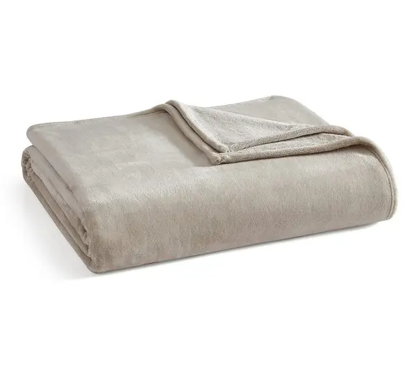 MARTHA STEWART Bedford Gray Plush Queen Blanket - One-color