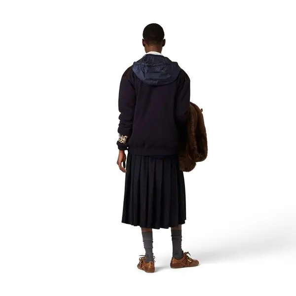 Miu Miu Pleated Waxed Suede Skirt