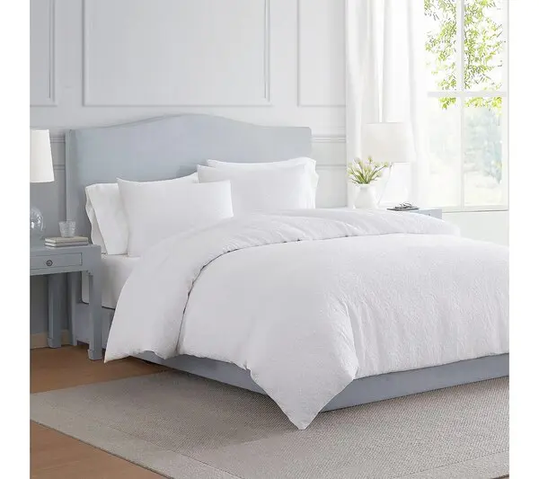 MARTHA STEWART Garden Trellis White Cotton Twin Comforter Set - One-color