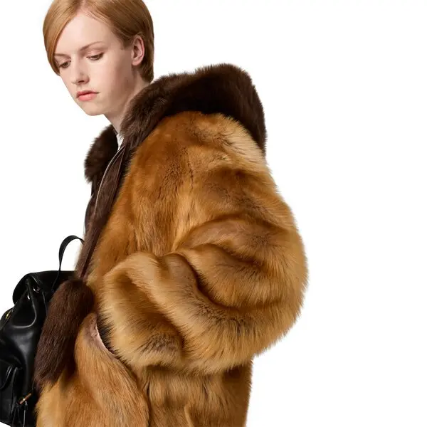 Miu Miu Shearling Blouson Jacket - Caramel