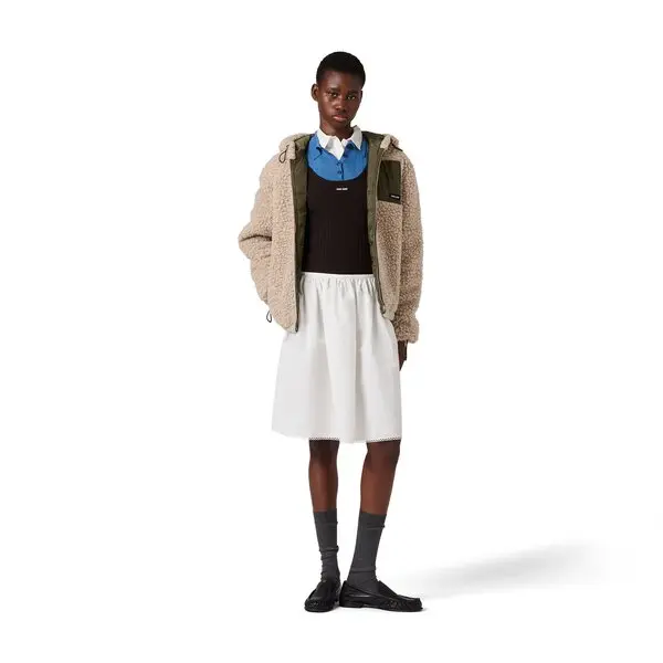 Miu Miu Medium-weight Teddy Down Jacket - Lime/forest