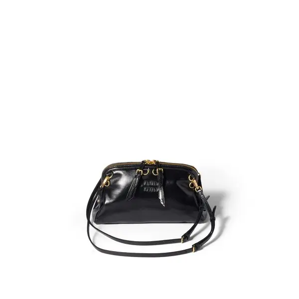 Miu Miu Caprice Leather Clutch - Black