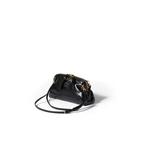 Miu Miu Caprice Leather Clutch - Black