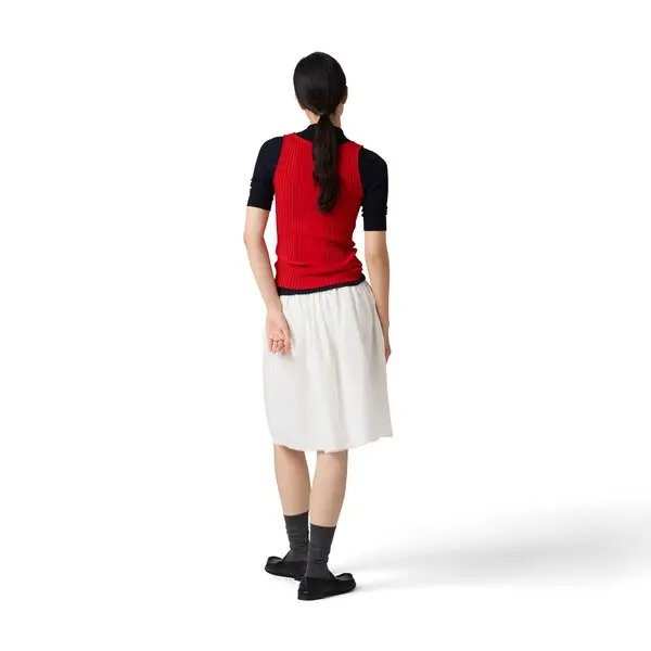 Miu Miu Ribbed Knit Wool Tank Top