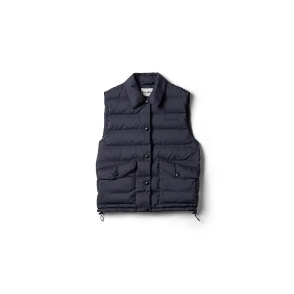 Miu Miu Technical Pongé Down Vest - Navy