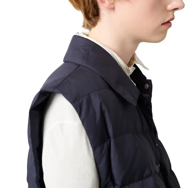 Miu Miu Technical Pongé Down Vest - Navy