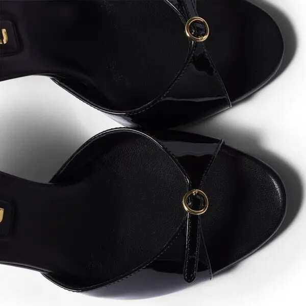 Miu Miu Patent Leather Mules With Buckle