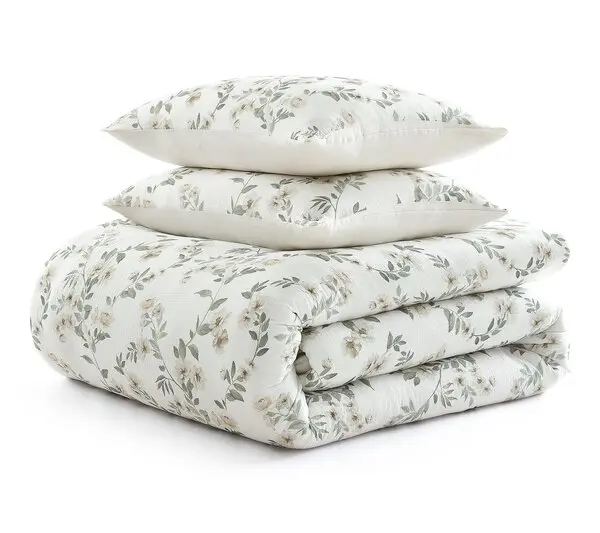 MARTHA STEWART Hazel Beige Cotton King/cal King Comforter Set