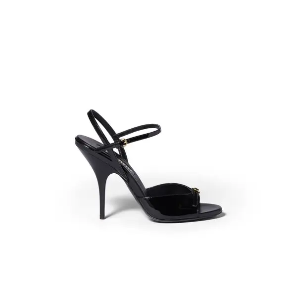 Miu Miu Patent Leather Sandals With Buckles