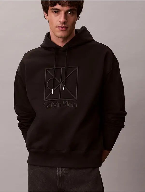 Calvin Klein Emblem Logo Terry Zip Hoodie
