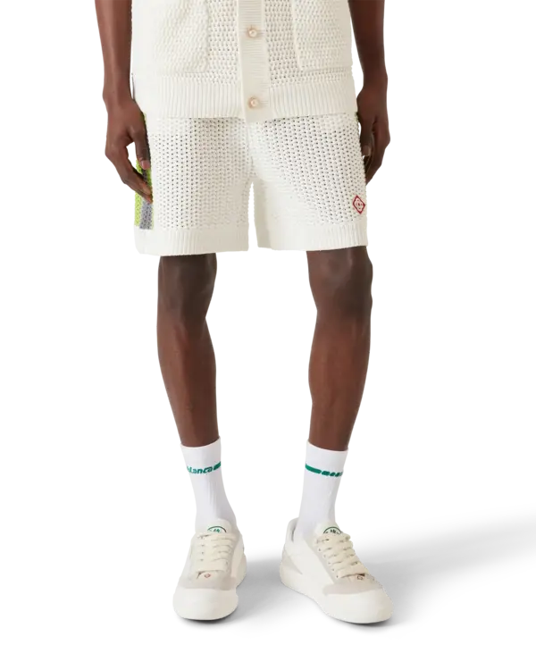 Casablanca Stripe Crochet Shorts - Multicolor
