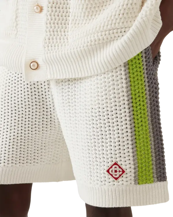 Casablanca Stripe Crochet Shorts - Multicolor