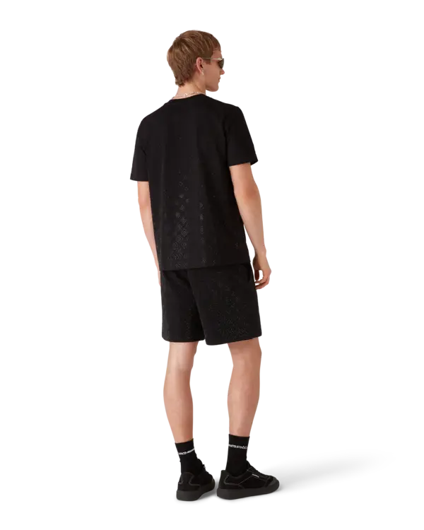 Casablanca Crystal Monogram Logo Short Sleeve T-shirt