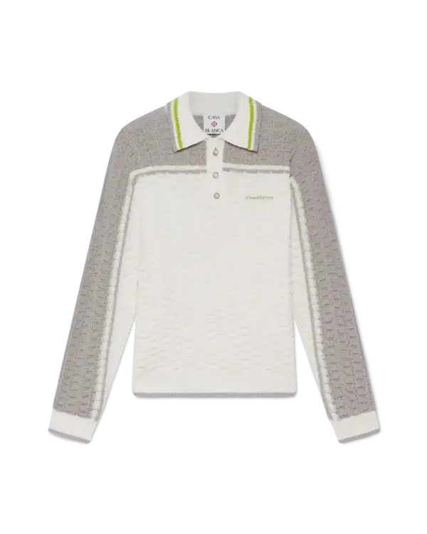 Casablanca Tennis Boucle Long Sleeve Polo Shirt - Multicolor