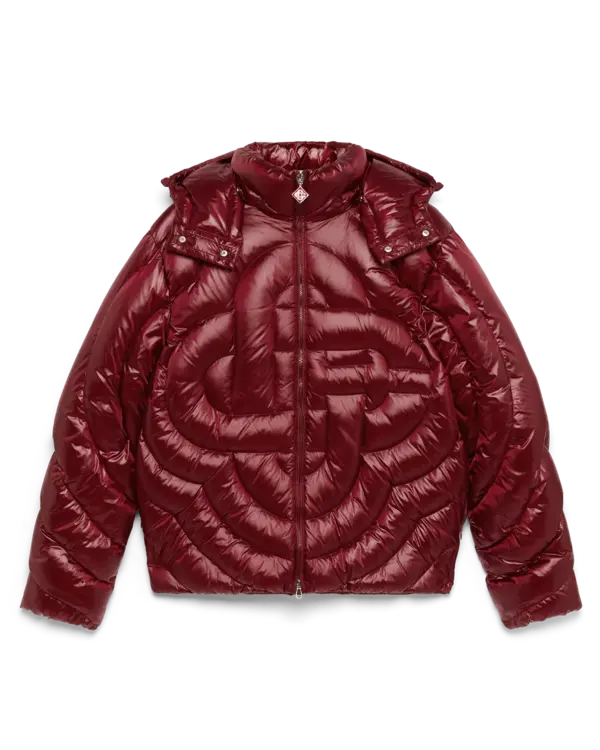 Casablanca Quilted Down Puffer Jacket With Diamond Monogram - Multicolor