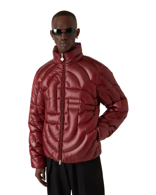 Casablanca Quilted Down Puffer Jacket With Diamond Monogram - Multicolor
