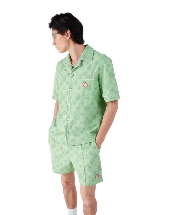 Casablanca Towelling Monogram Short Sleeve Shirt - Multicolor