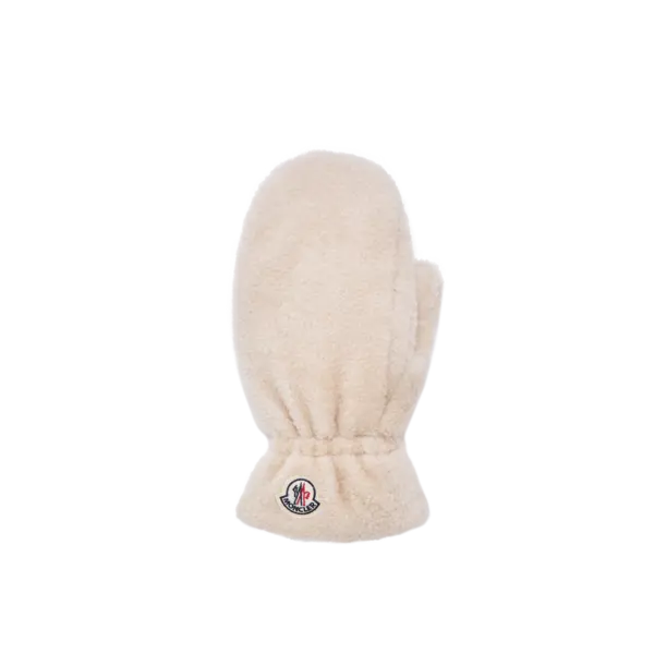 Moncler Teddy Fleece Mittens - White