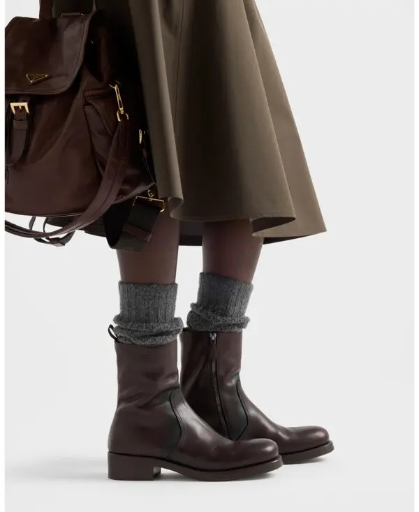 Prada Leather Mid-calf Boots